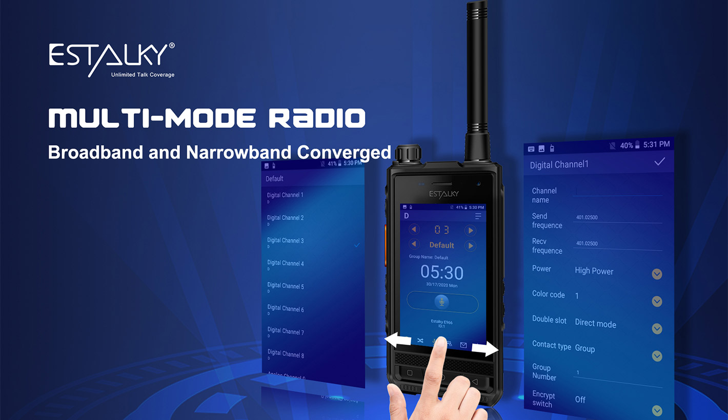 Estalky Rugged Multi-mode Advanced Push to Talk Radio E996 (DMR/LTE)-Broadband Push To Talk ...